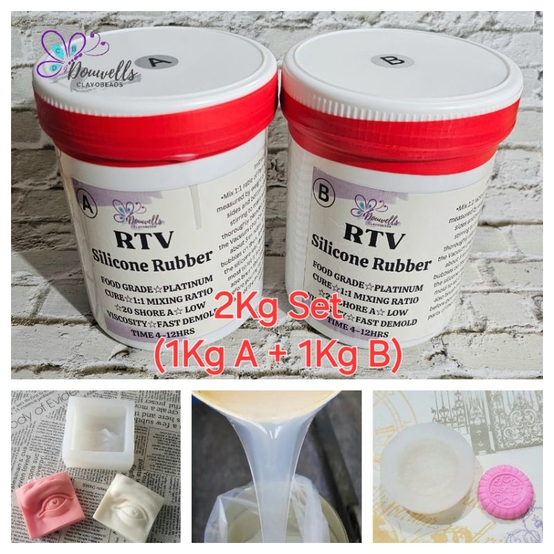 RTV SILICONE RUBBER Mold Maker Platinum Cure 1KG 2KG Liquid Silicone ...