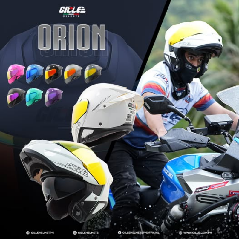 𝟭𝟬𝟬%𝗢𝗥𝗜 GILLE AF10 ORION Helmet Modular Full Face For Motorcycle Dual Visor Helmet With Two Lens ...