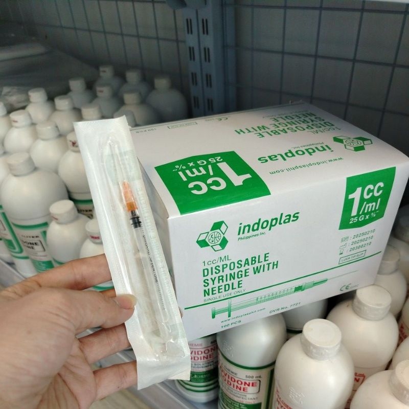 INDOPLAS DISPOSABLE SYRINGE WITH NEEDLE 1CC/ML 25G x 5/8" LUER SLIP TIP ...
