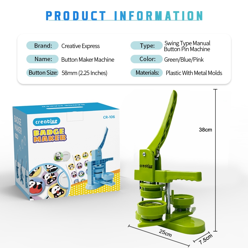 Creative Pin Maker Machine 58mm Set Diy Button Pin Machine Handmade ...
