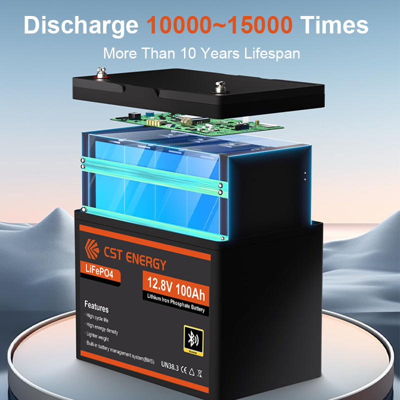 CST ENERGY LiFePo4 Battery 12V 100AH Lithium Battery 12V 50AH Solar ...