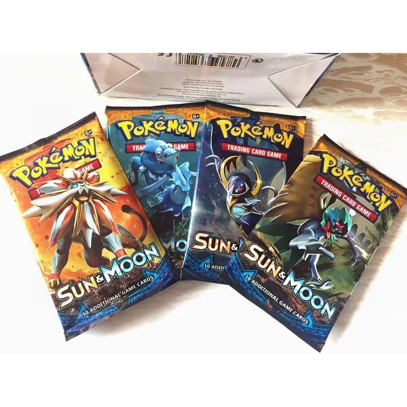 [ 360 pcs ]Pokemon Trading Cards Game Pack Box Pogs Sun&Moon Battle ...