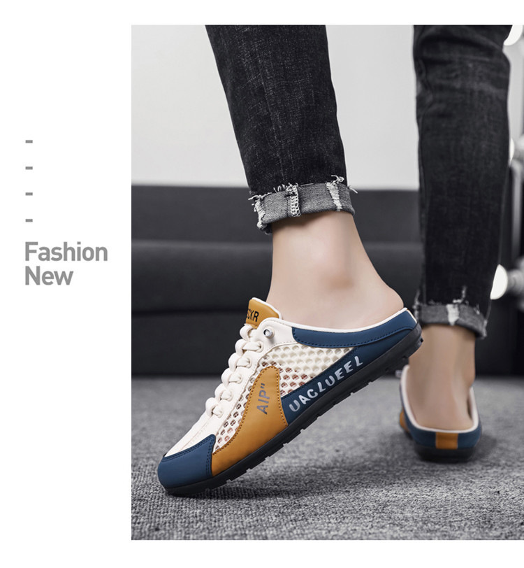 ALVIN Korean Fashion Half Shoes For Men 2025 New Slip-On Lazy Shoes ...