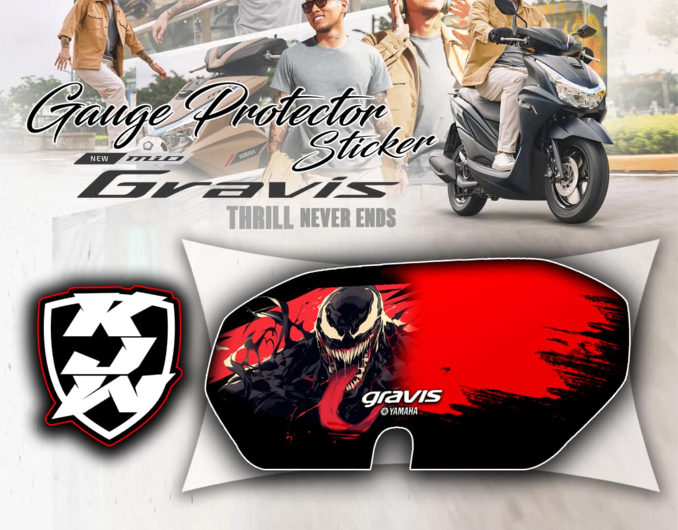 Gauge Protector Sticker Film For Yamaha Mio Gravis V2 Venom Design ...
