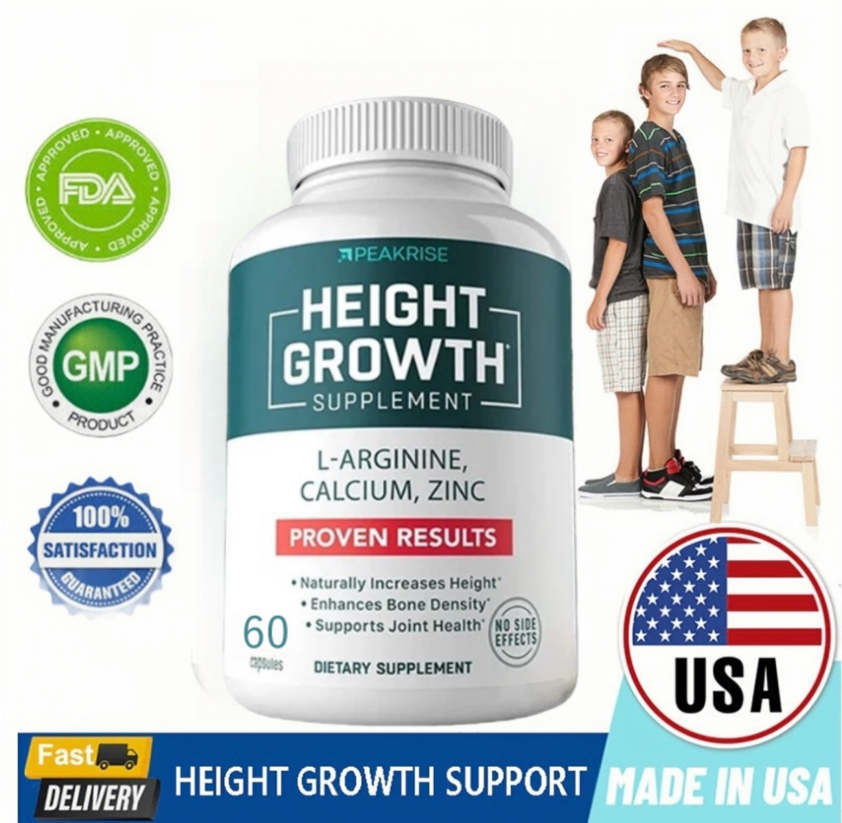 Healthy Growth Supplement - Bone Strength Support -Promotes Strong and ...