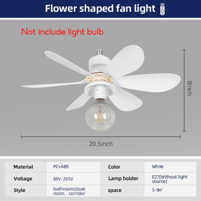 【Ready Stock】3in1 E27 Socket Ceiling Fan With Light DIY Light bulb 86V ...