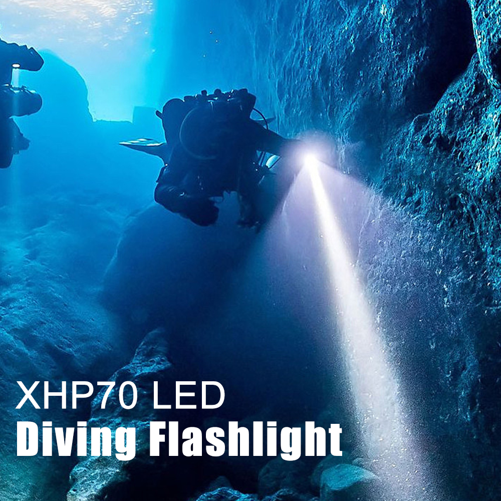 HaixnFire DV67 Diving Flashlight Waterproof 200m LED Scuba Light for ...
