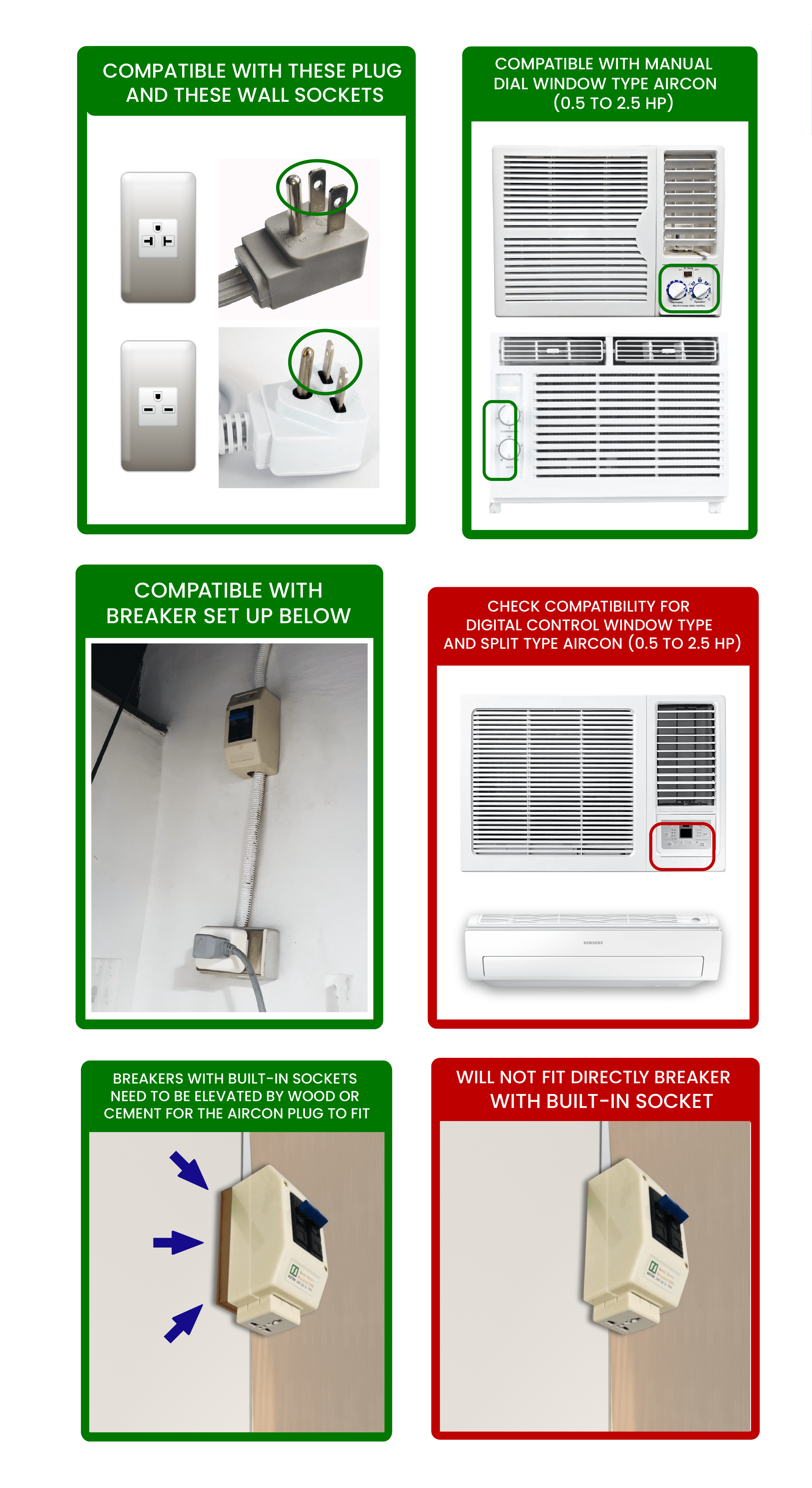 Lasco Wi-Fi Power on Delay Single Aircon Plug Smart Socket Wireless ...