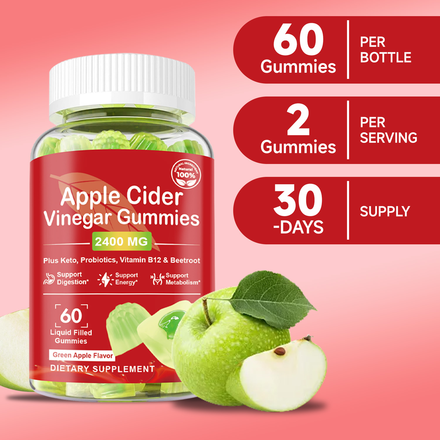 Ozmolts Apple Cider Vinegar Gummies for Weight Loss Digestion Bloating ...