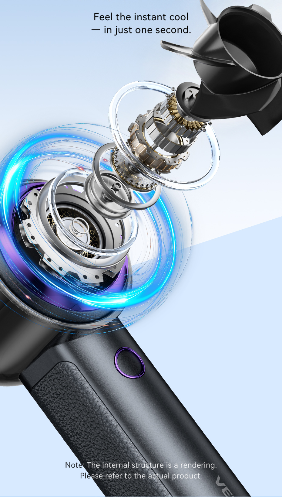 Vention Handheld Fan Mini Rechargeable Jet Fan 13000RPM 0-100 ...