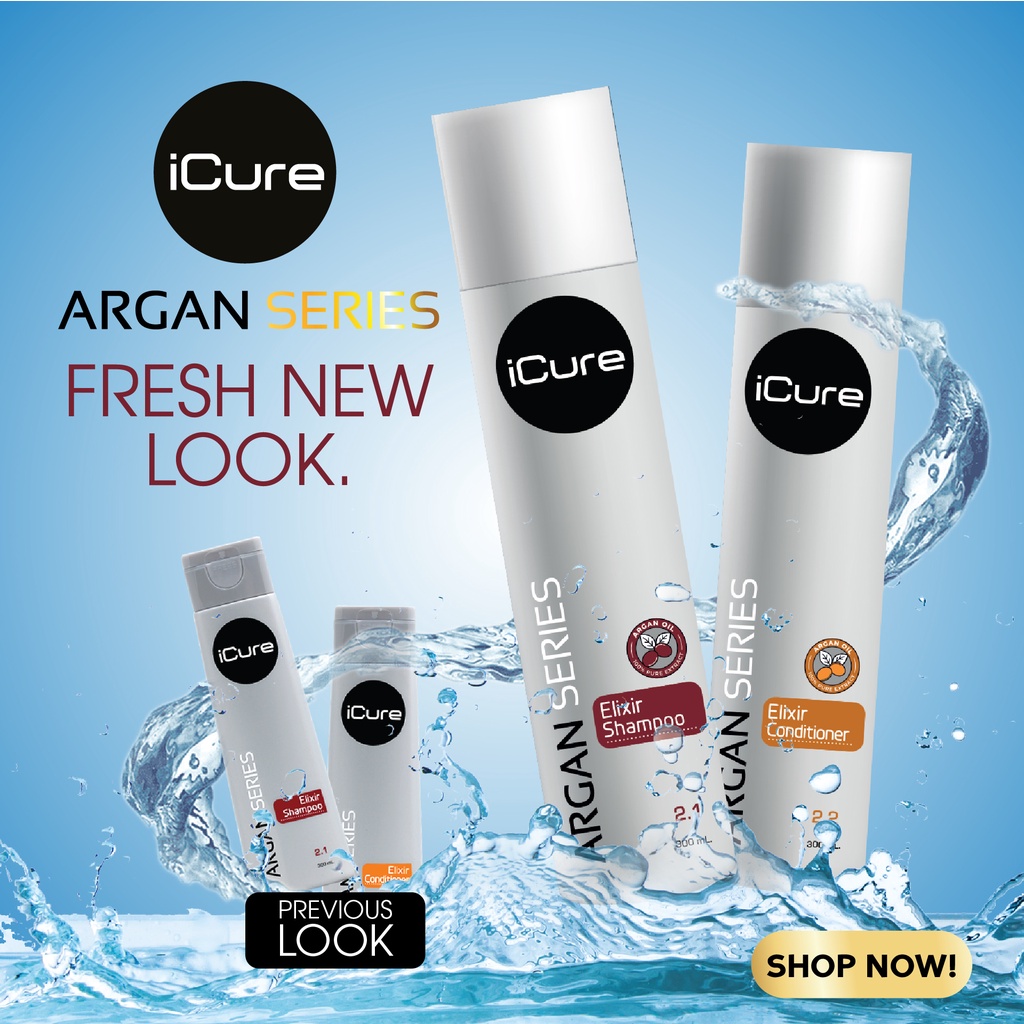 [With Freebie] iCure Elixir Argan Shampoo OR Conditioner 300ml | Shopee ...