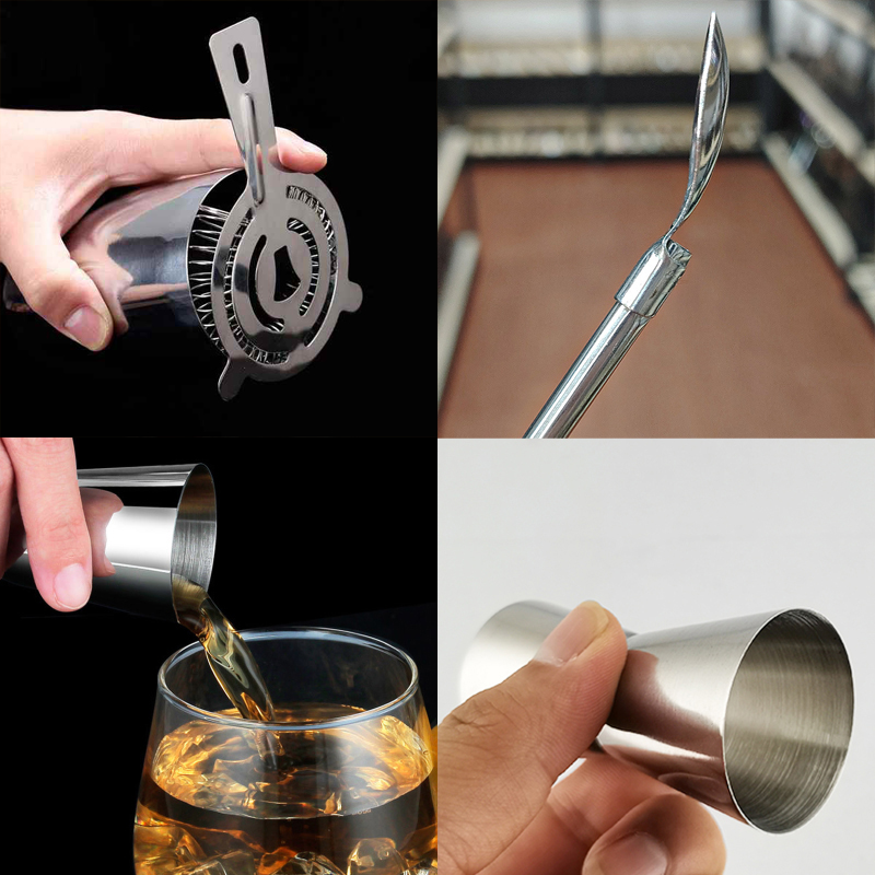 [Ship Local] 6-7 Piece Cocktail Shaker 750/600ml, Bartender Kit Shakers ...