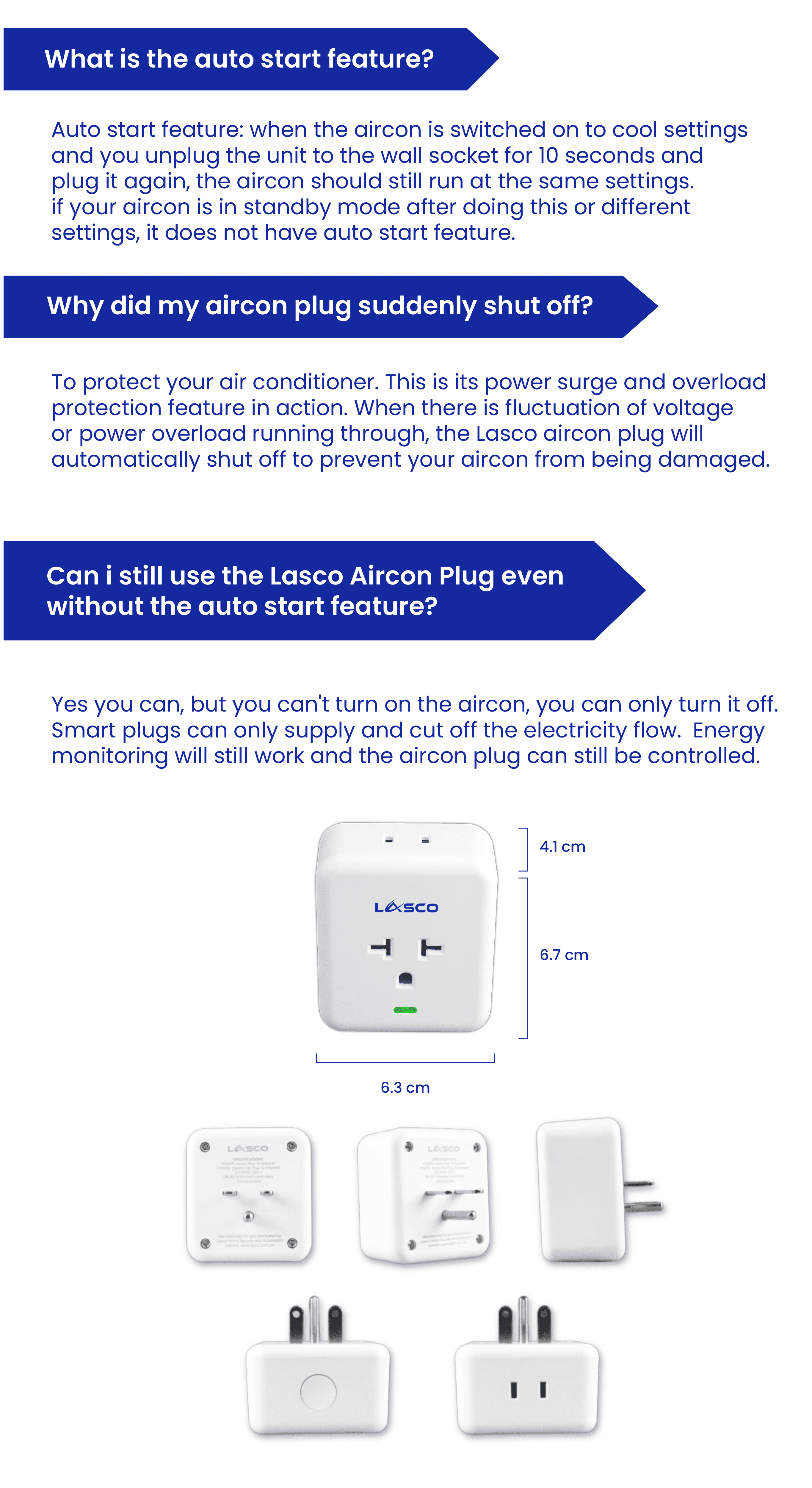 Lasco Wifi Power on Delay Dual Aircon and Fan Plug Smart Socket ...