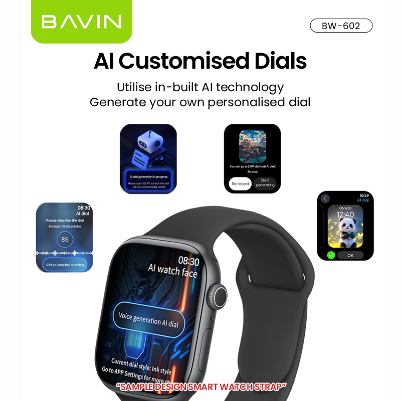 BAVIN BW602 Smart Watch 2" HD Display w/ GPT AI & GPS Map Health ...