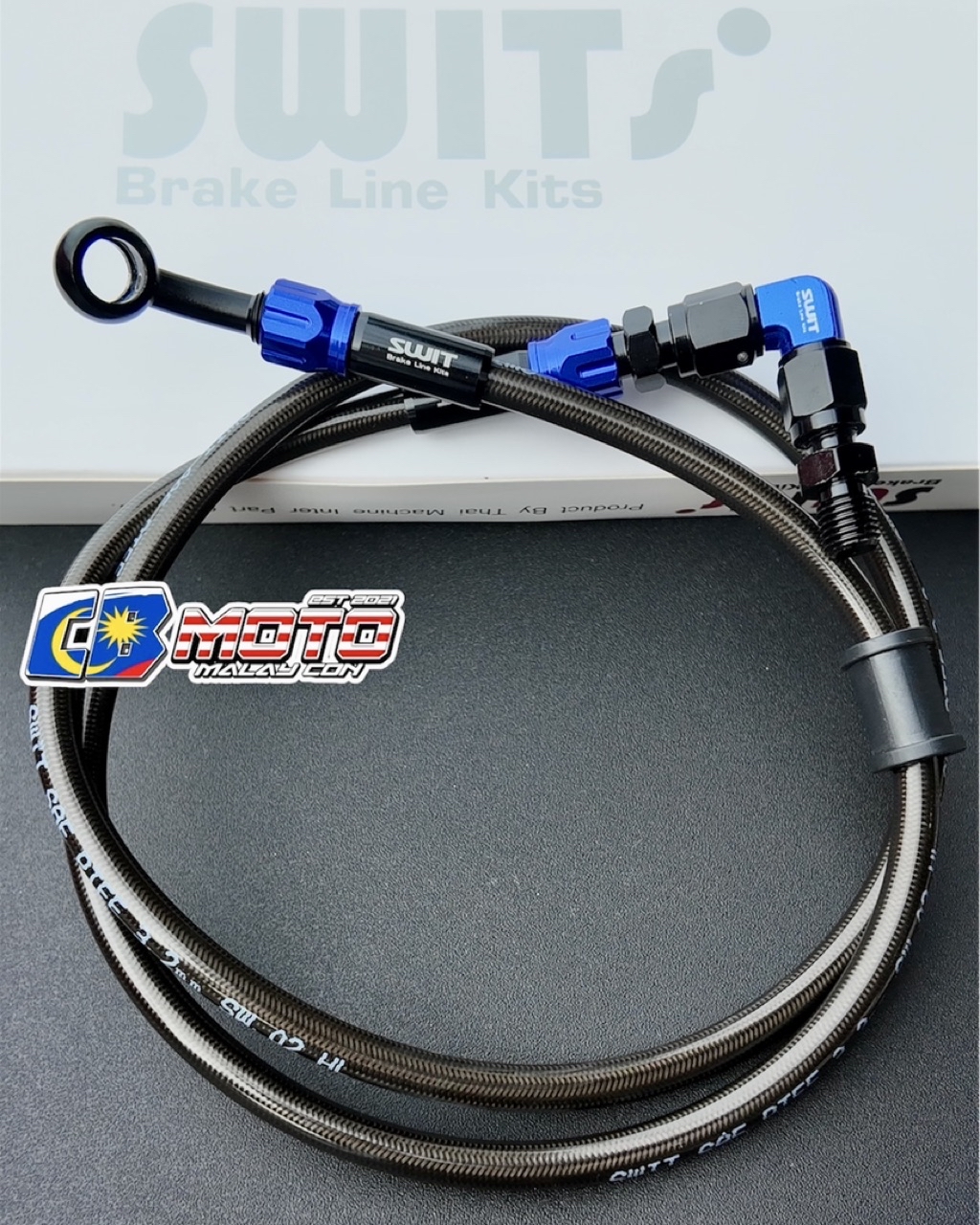 SWITS BRAKE HOSE 100CM FRONT 90 DEGREES THAILAND MADE CLICK / MIO ...