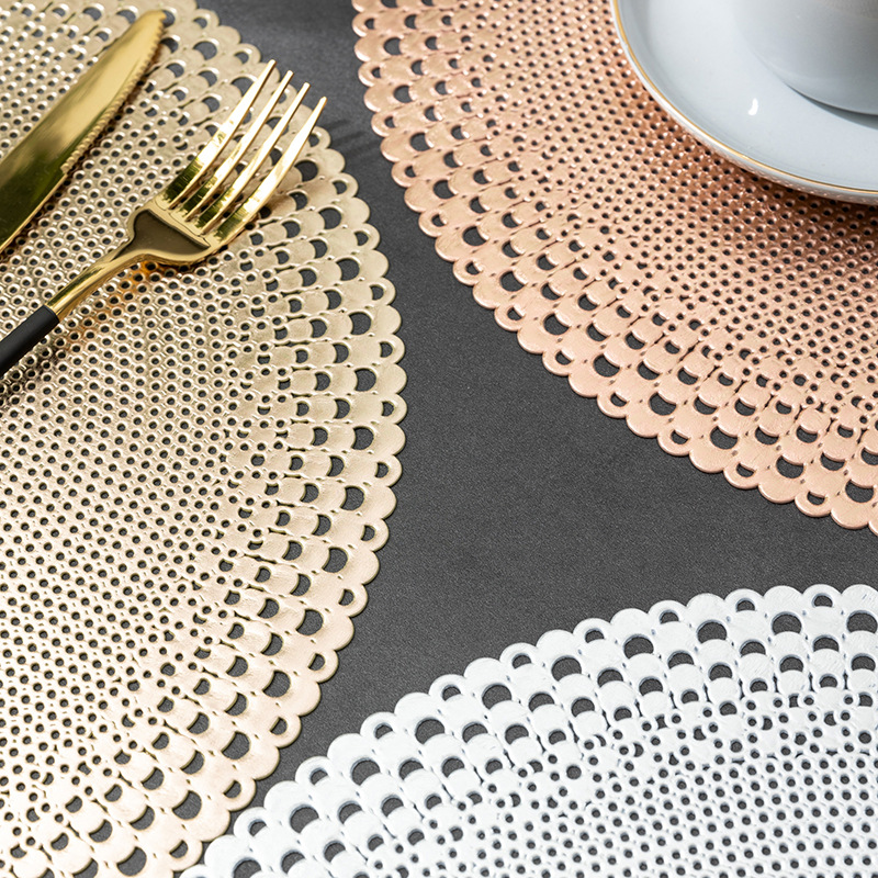 2pcs Place Mat For Dining Table PVC Heat Insulation Table Mat Hollow ...