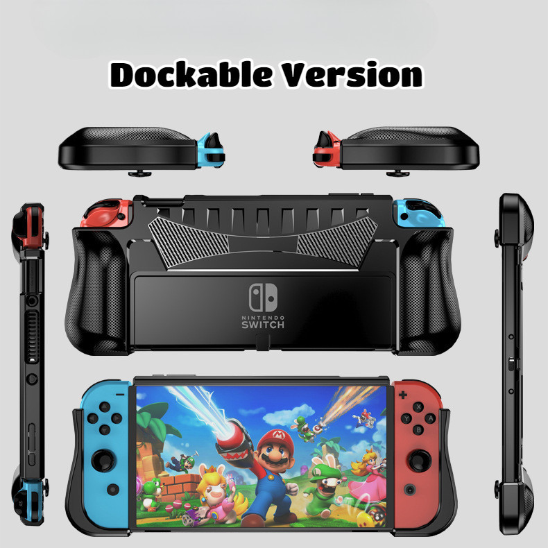 Dockable Switch OLED Grip Case with 2 Game Card Slots for Nintendo ...