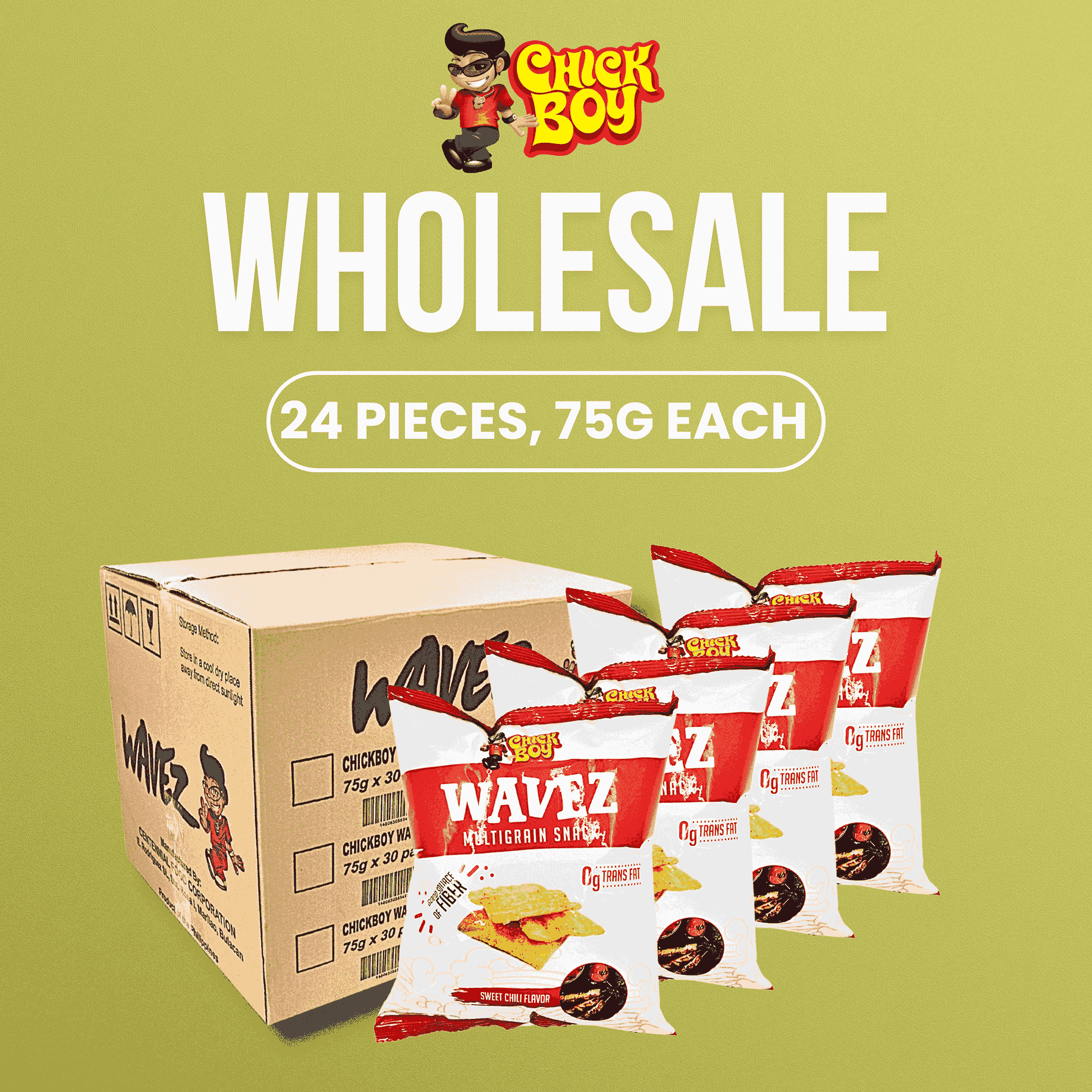 WHOLESALE ChickBoy Snack Wavez (75g / pack, 24pcs) | Shopee Philippines
