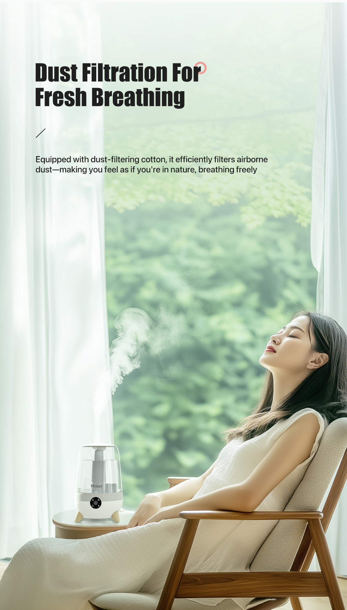 Haier US101 Ultrasonic Air Humidifier Aromatherapy Diffuser Smart ...