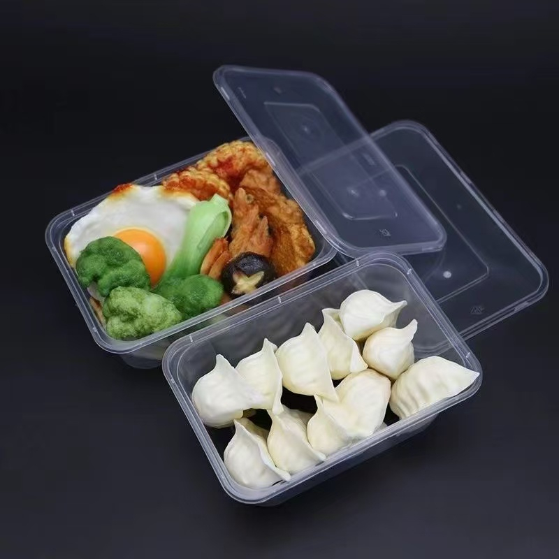50pcs丨Lunch Box Microwavable Food Box Plastic Bento Box Trays With Lid ...