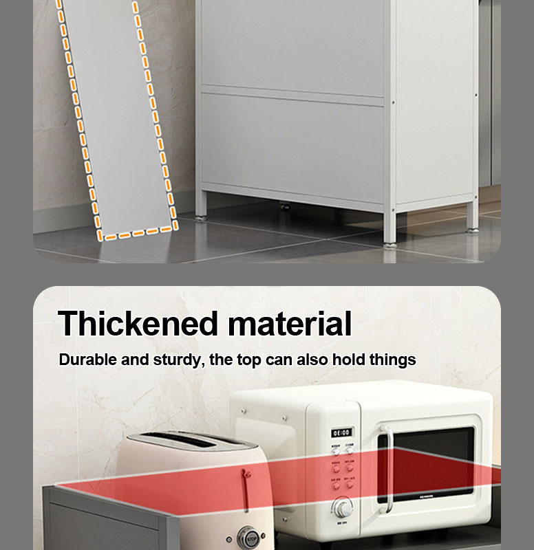 3/4/5 Layers Kitchen Rack Dustproof Storage Cabinet Carbon Steel Multi ...