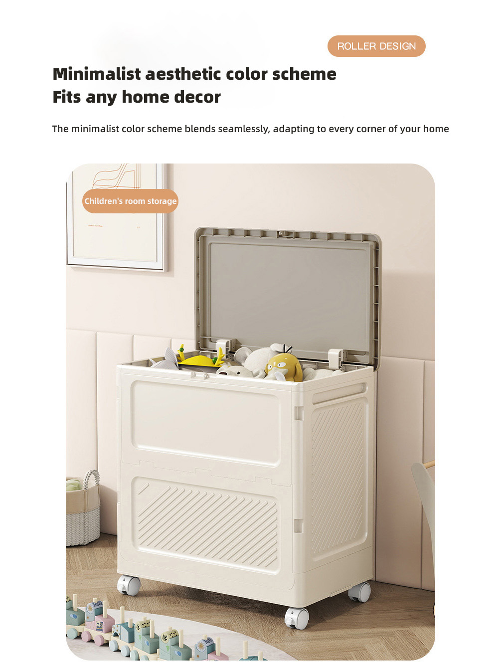 Boxi 140L Large Capacity Foldable Storage Box with Wheels - Plastic ...