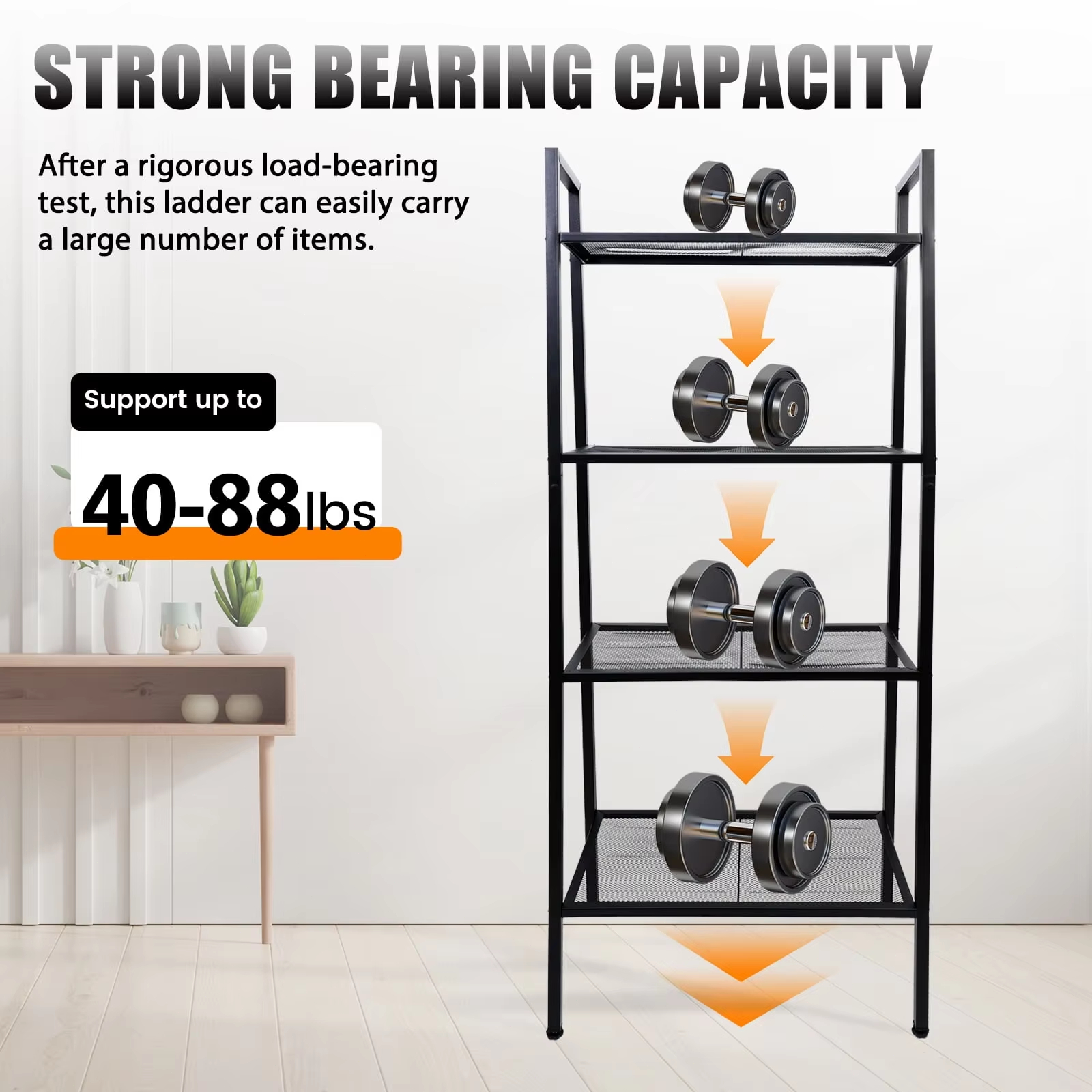 Trapezoidal Metal Bookshelf Storage Rack 3/4/5 Layers Organizer Rack ...