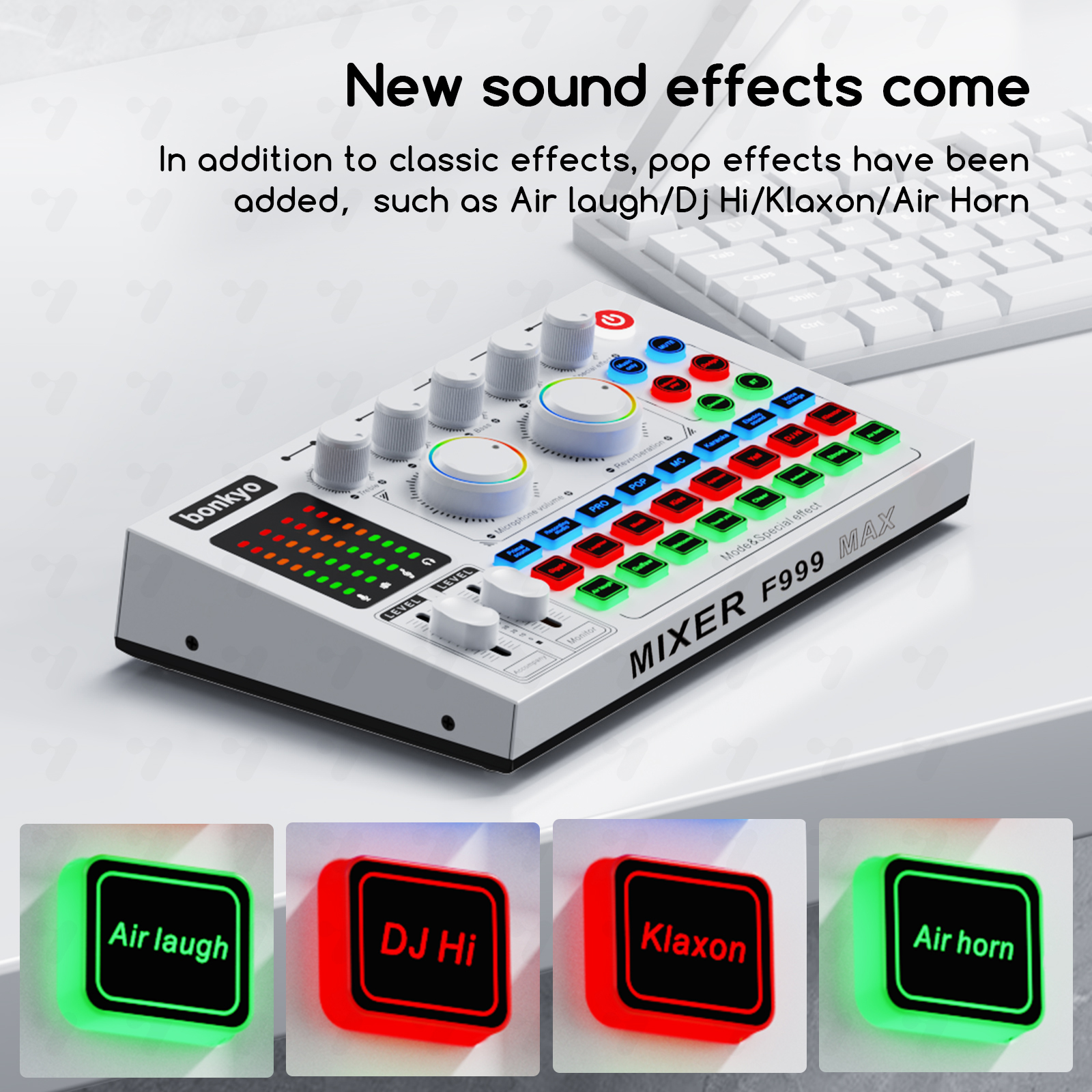 Bonkyo F999Max Soundcard - Bluetooth Live Sound Card and Audio Mixer ...