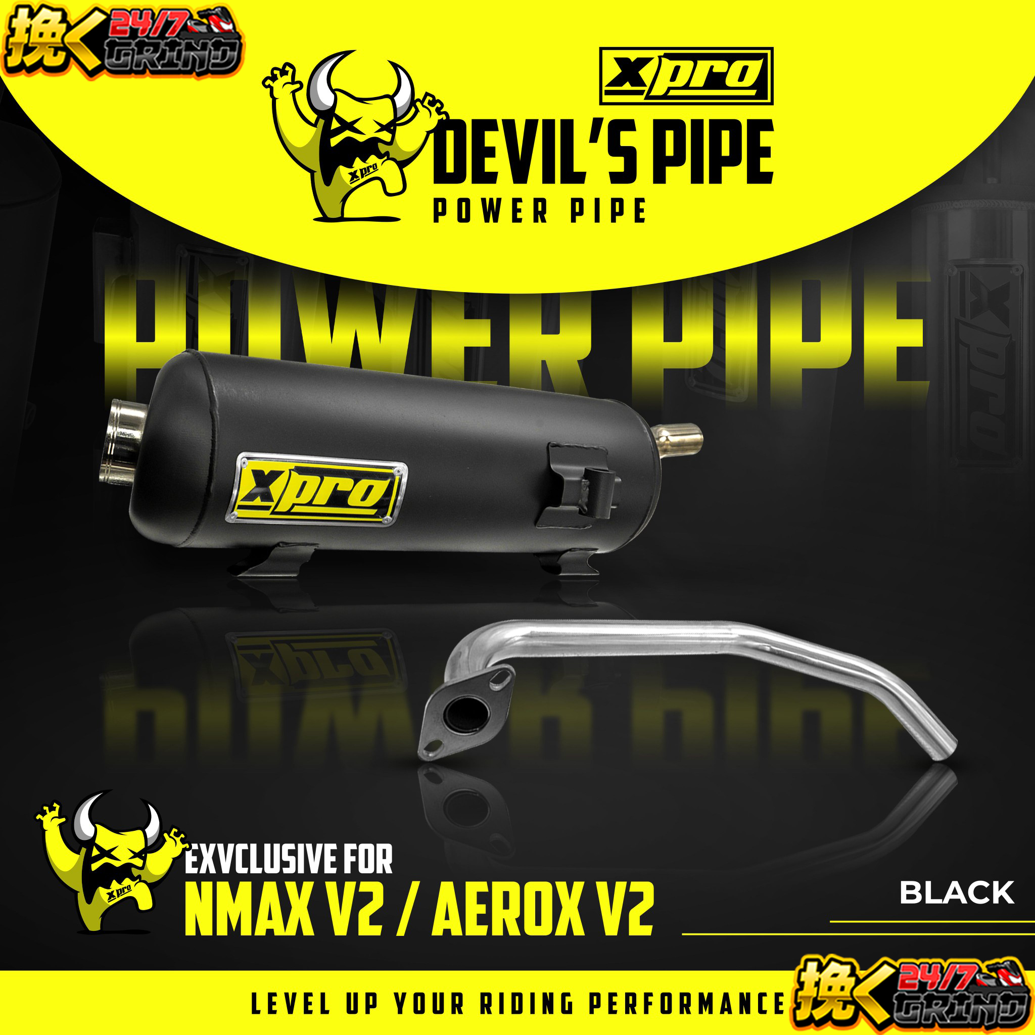 MT8 PIPE FOR NMAX V2 2020 (TITANIUM TIP Stock ELBOW NEW LOGO) ORIG ...