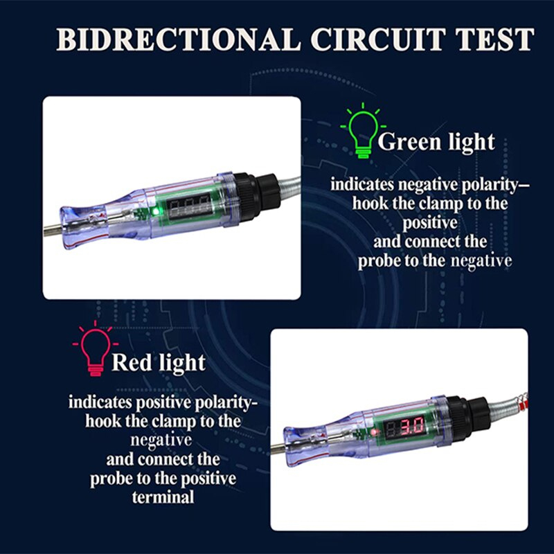 5V-120V Car Test Light Pen Circuit Tester Multifunctional Digital ...