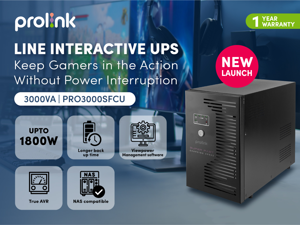 Prolink PRO3300SFCU 330VA / 1800W UPS with AVR Uninterruptible Power ...