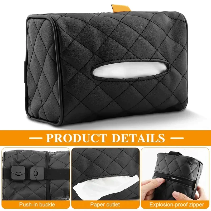 Universal Car Tissue Box Cover Holder PU Leather Napkin Holder Sun ...