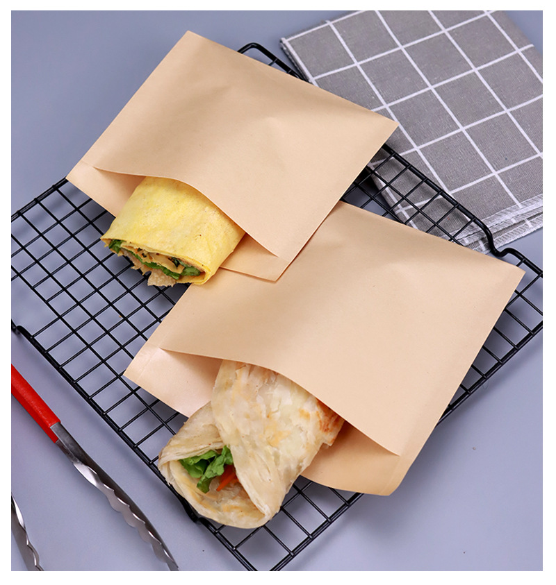 ManilaGo 100Pcs Greaseproof Paper Bag Pouch / Food Wrapper Sandwich ...