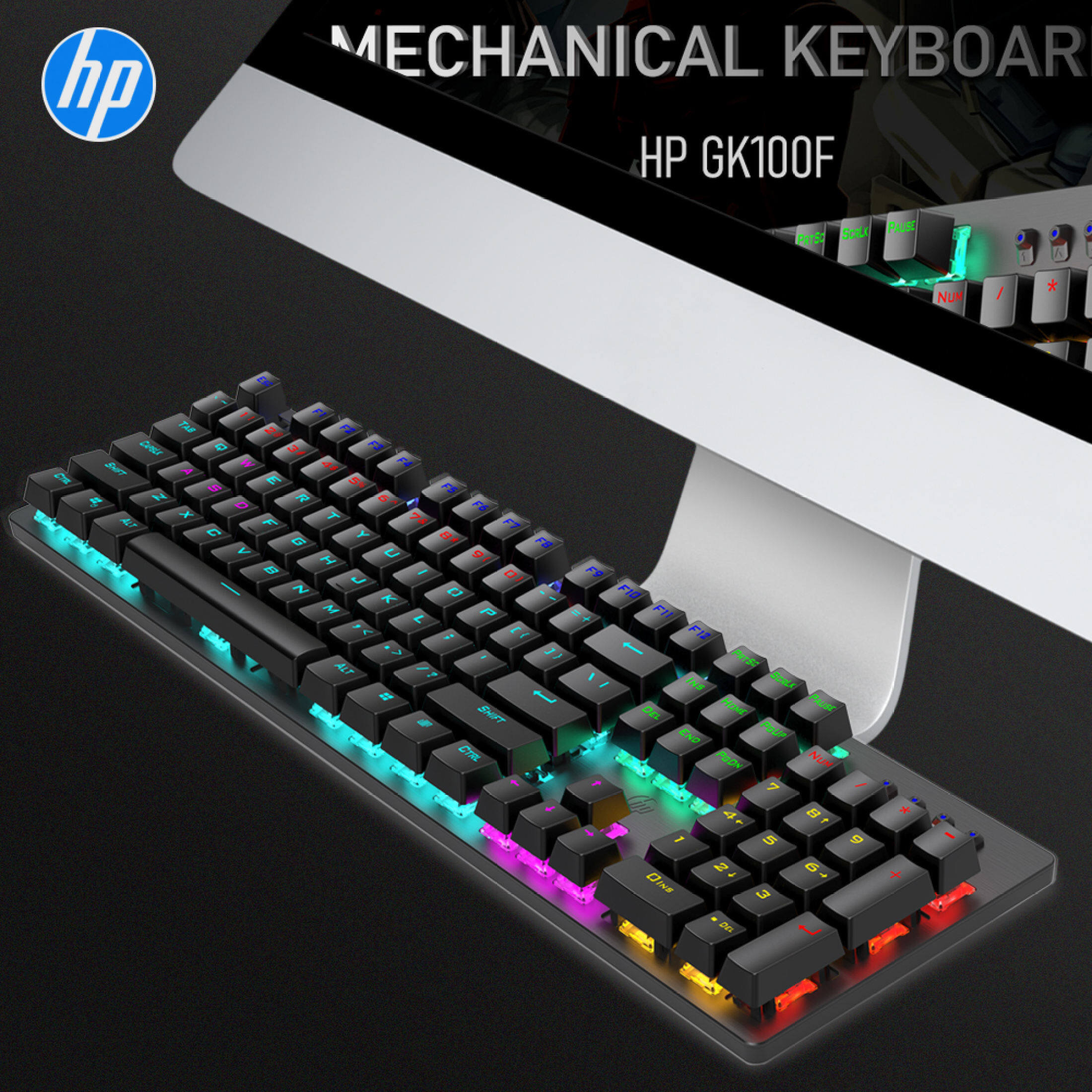 HP GK100F Mechanical Gaming keyboard Hybrid backlight 104 keys 60 ...