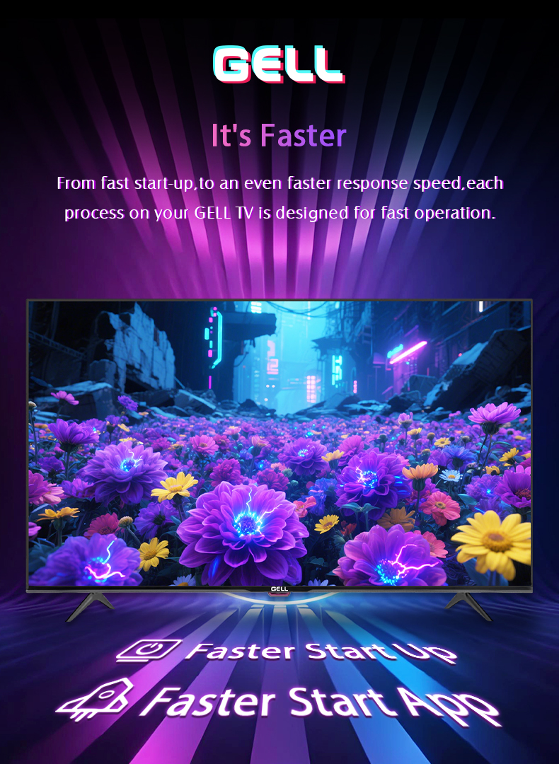 Gell New 2025 TV 55 Inch Smart TV LED TV 43 Inches Android Multiport ...