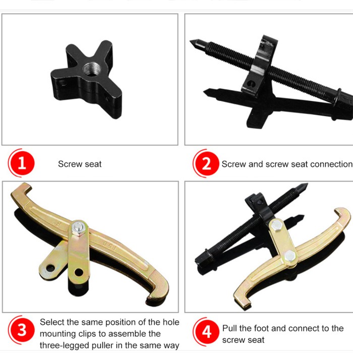 Heavy Duty 3 Jaw Gear Puller Remover Jaw Bearing Puller Wheel Puller ...