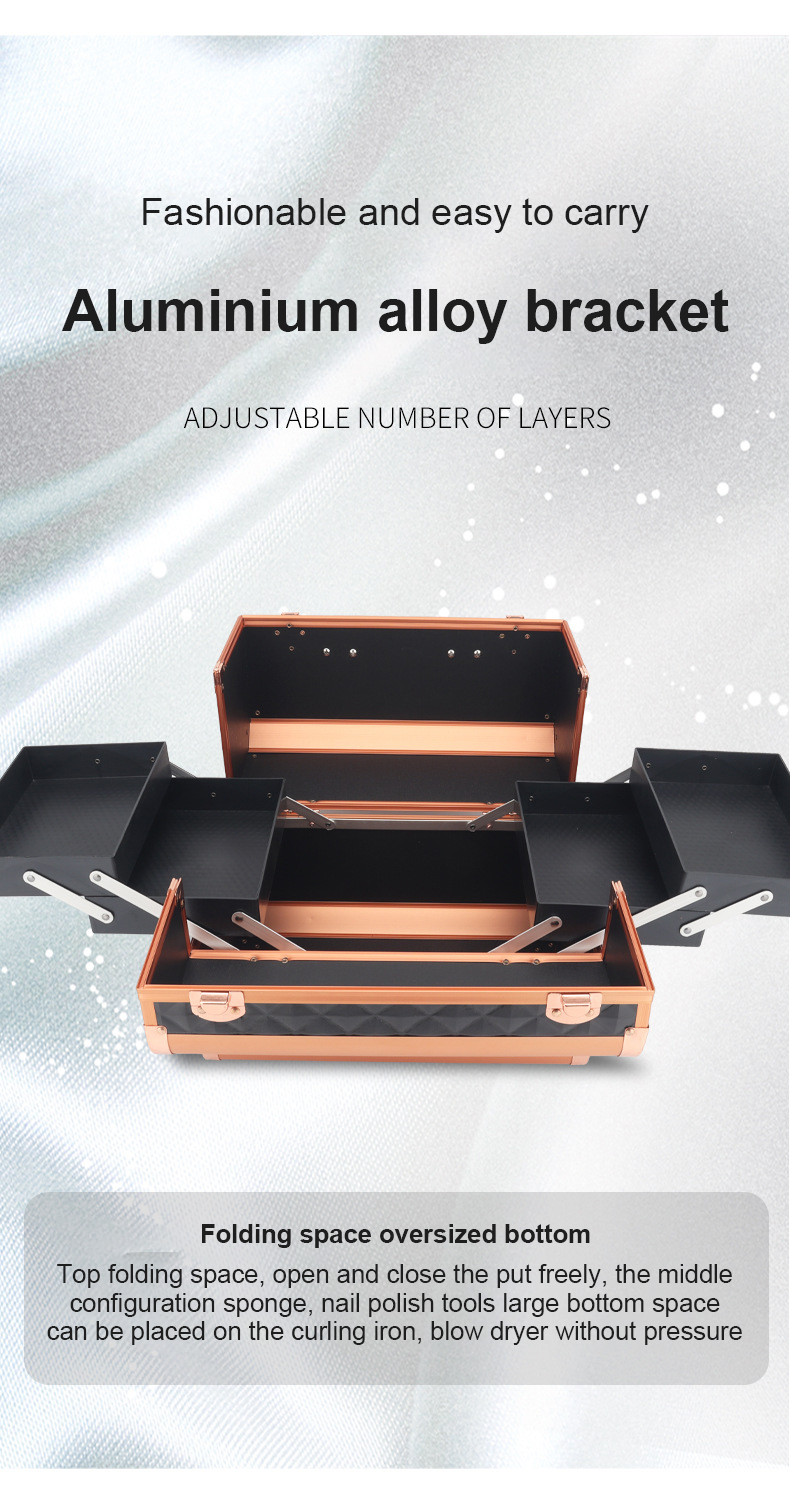 Aluminum Alloy Portable Makeup Case Beauty Manicure Multifunctional ...