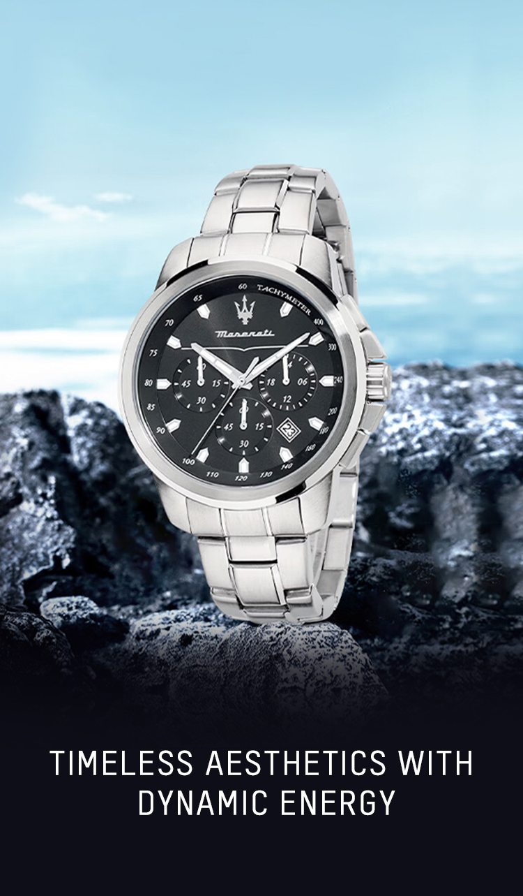 【2 Years Warranty】 Maserati Successo 44mm Stainless Steel Men's Quartz ...