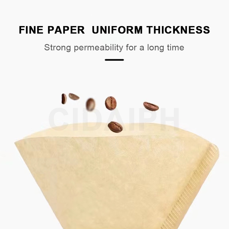 100PCS Coffee Paper Filters Hand-Poured Drip White Paper Filter New ...