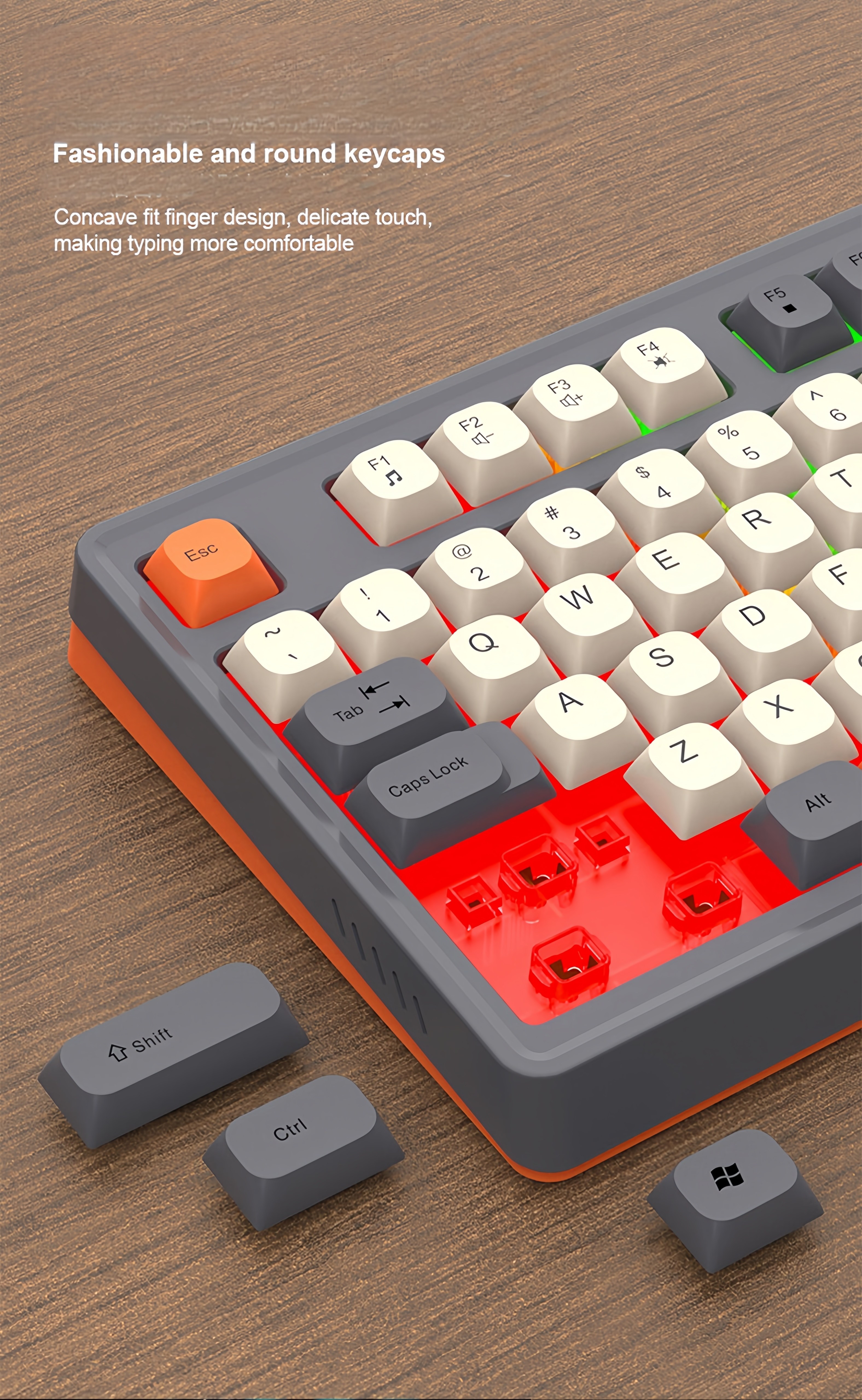 Zeus x Raiku Wired Rainbow LED Ligh Gaming Keyboard 98 Keys Silent Keys ...