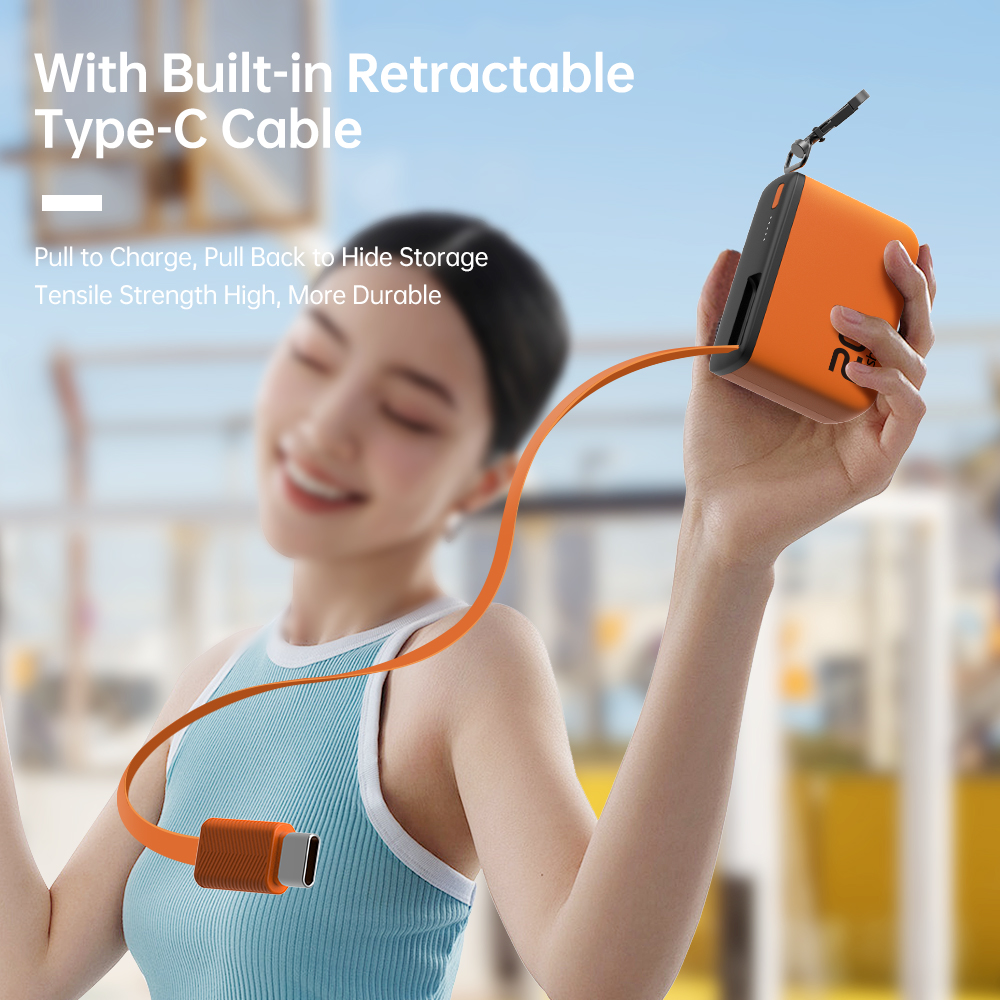 Orashare PR10 10000mAh Powerbank Built in Retractable Type C Cable ...