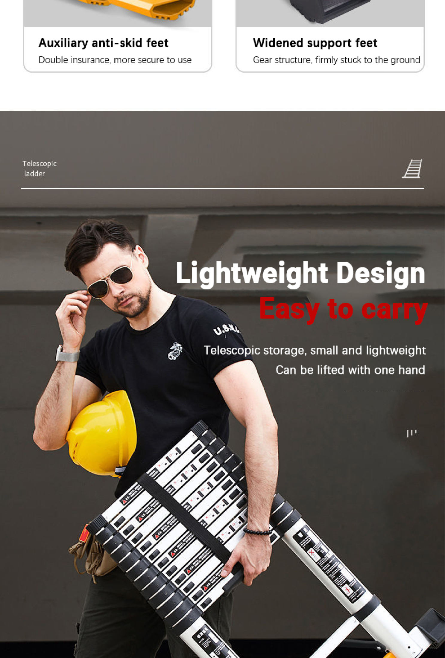 Ladder Alloy Aluminum Ladder multi-functional telescopic ladder ...