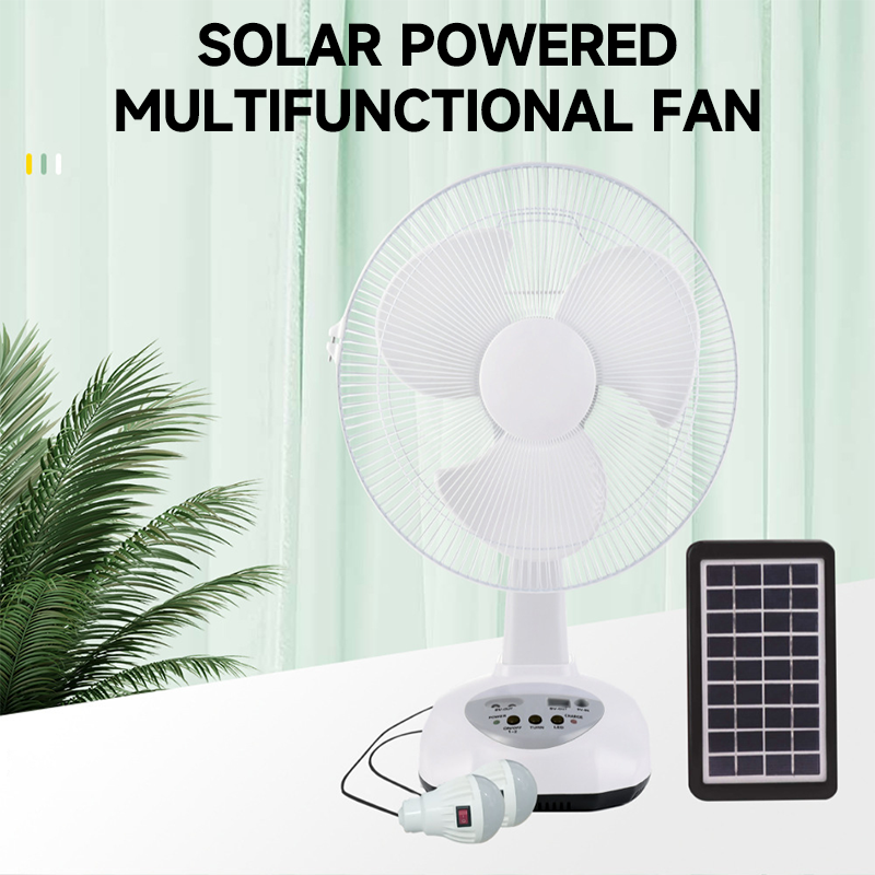 Keycool Solar Electric Fan Stand Fan 14" Chargeable Portable Fan With ...