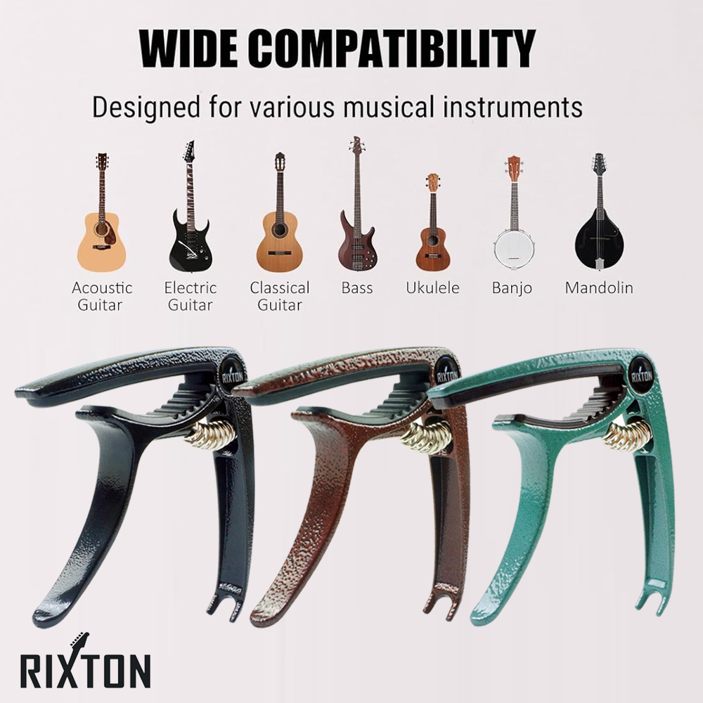 RIXTON Guitar Capo LGL-06 Clamp Aluminium Alloy Metal Alligator Grain ...