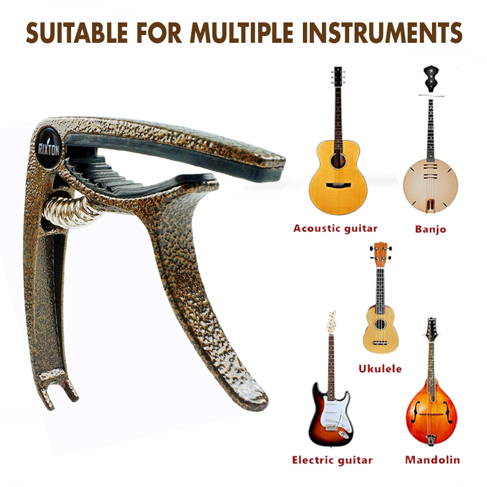 RIXTON Guitar Capo LGL-06 Clamp Aluminium Alloy Metal Alligator Grain ...