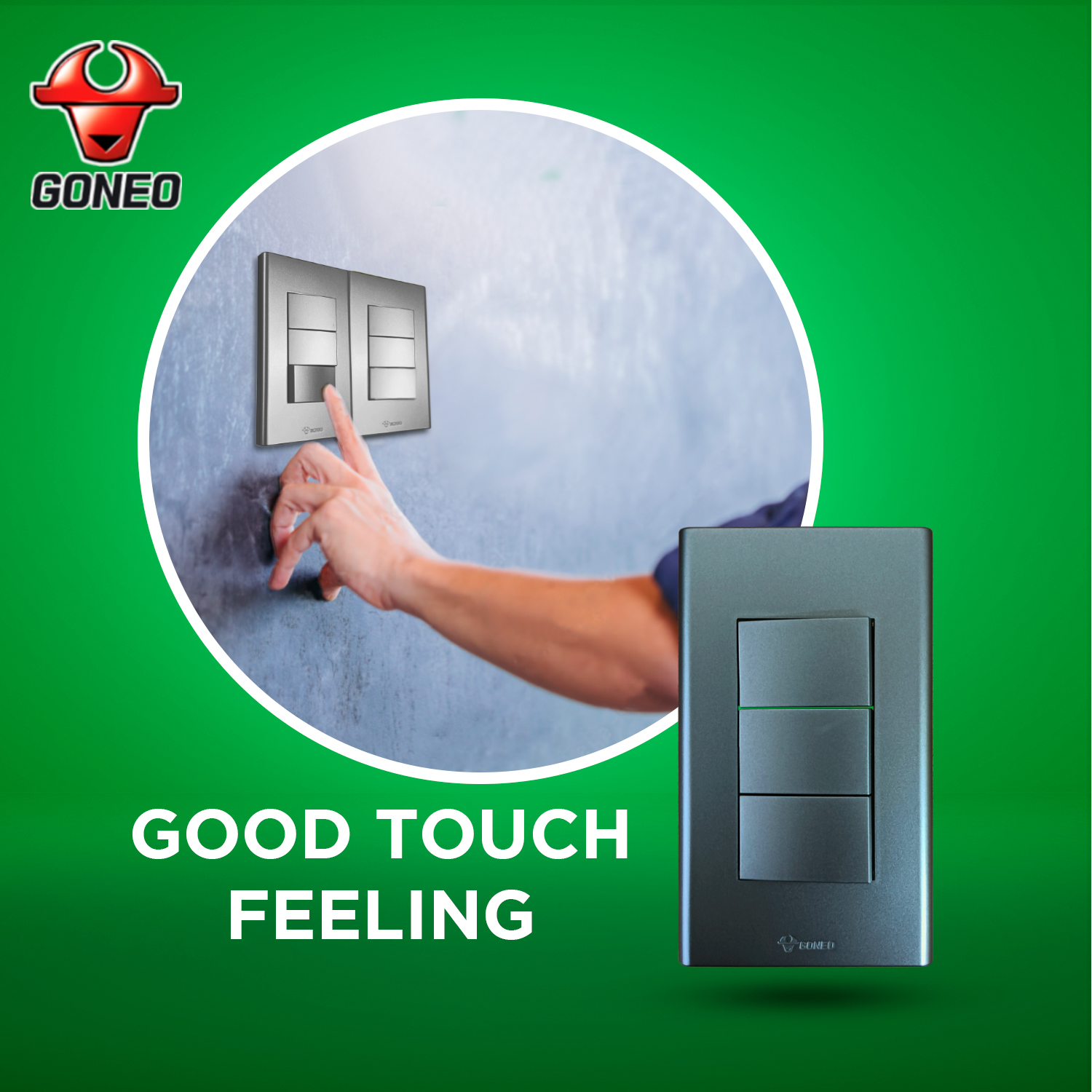GONEO 3 Gang 3 Way Switch 16A with Super Touch-Pad & Easy Installation ...
