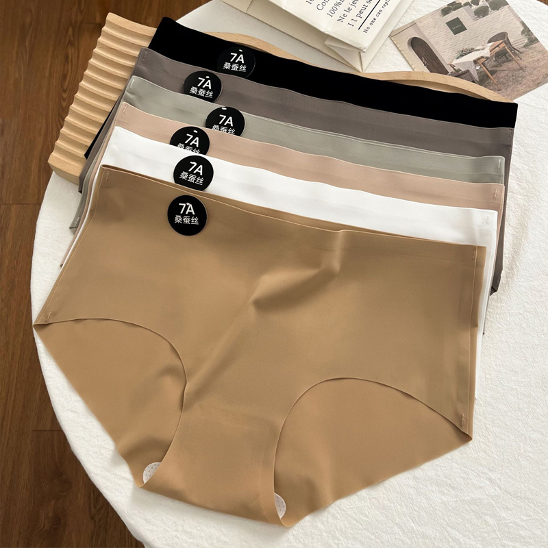 #6&12pcs PLUS SIZE Ice Silk Seamless Underwear Women's Pure Cotton Antibacterial Panty | Shopee ...