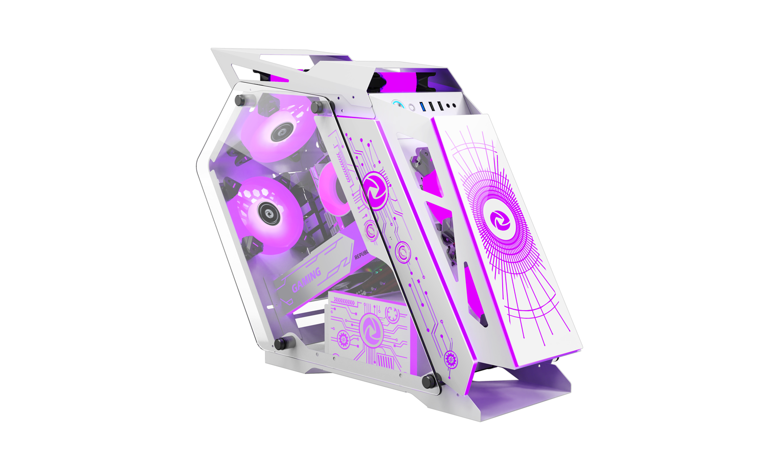Inplay Thunder PC Case Build-in 6 ARGB Fans Cool Design Shaped Gaming ...