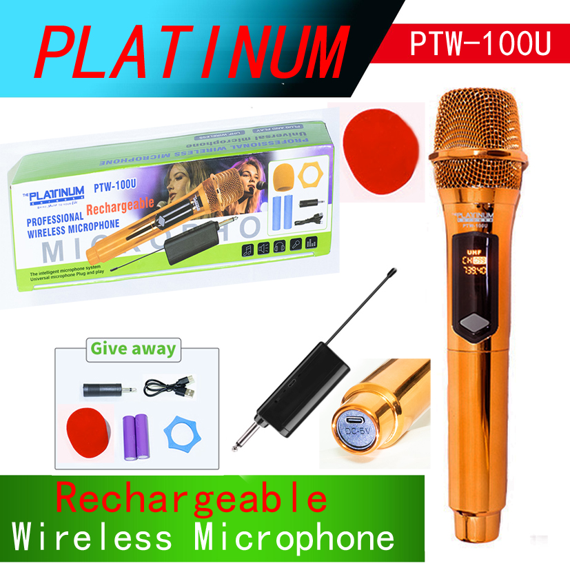 PLATINUM Wireless Handheld Microphone System Rechargeable Receiver For ...