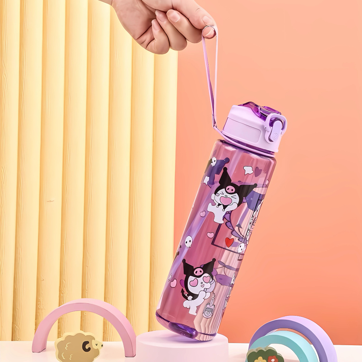 Cute Cartoon Design Water Tumbler 800ml with Straw&Handle - Perfect for ...